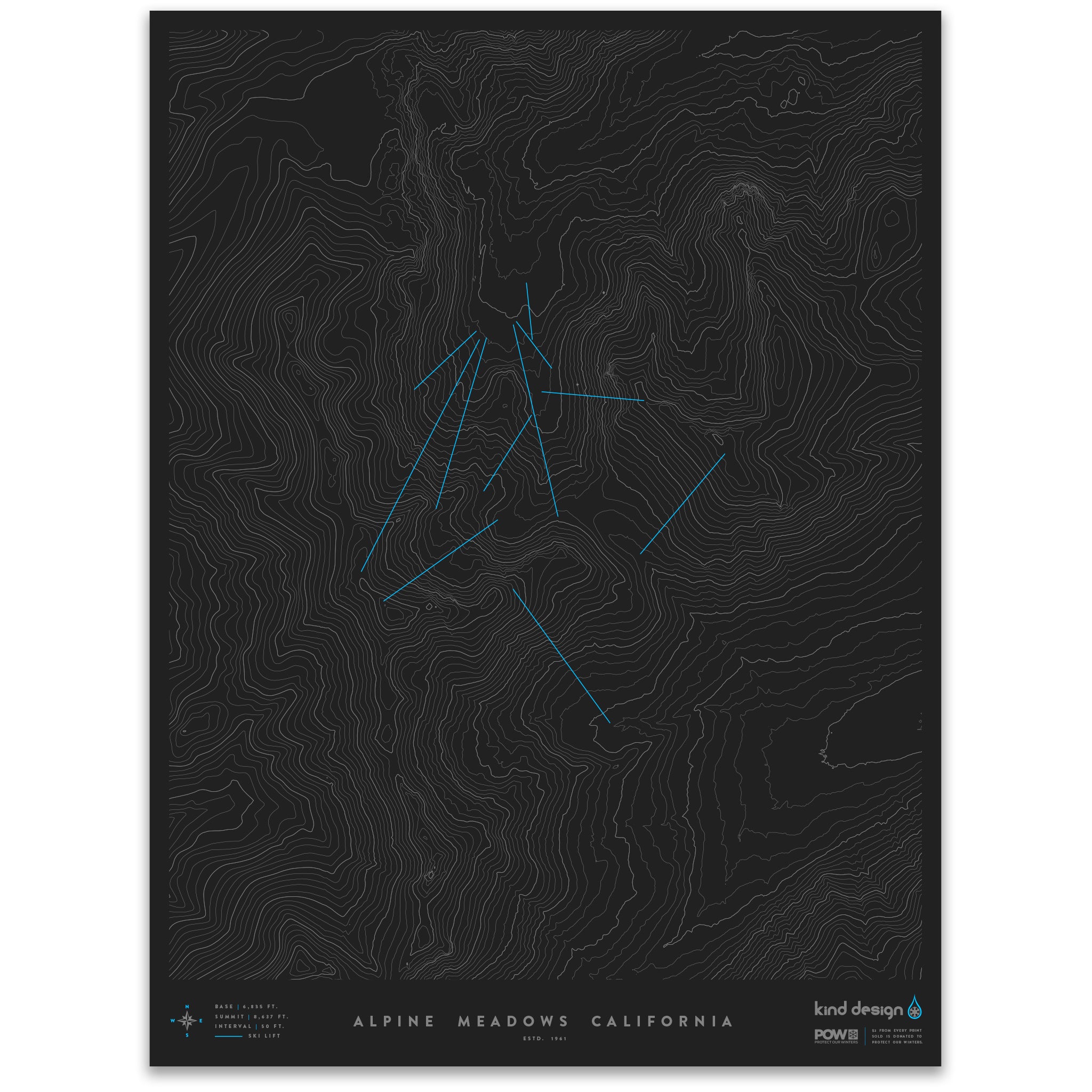 ALPINE MEADOWS CALIFORNIA - TOPO MAP – Kind Design